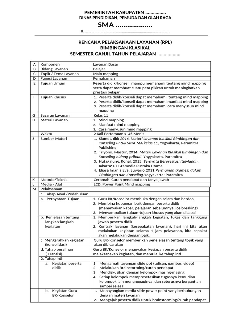 RPL MIND MAPPING (XI Ganjil) | PDF