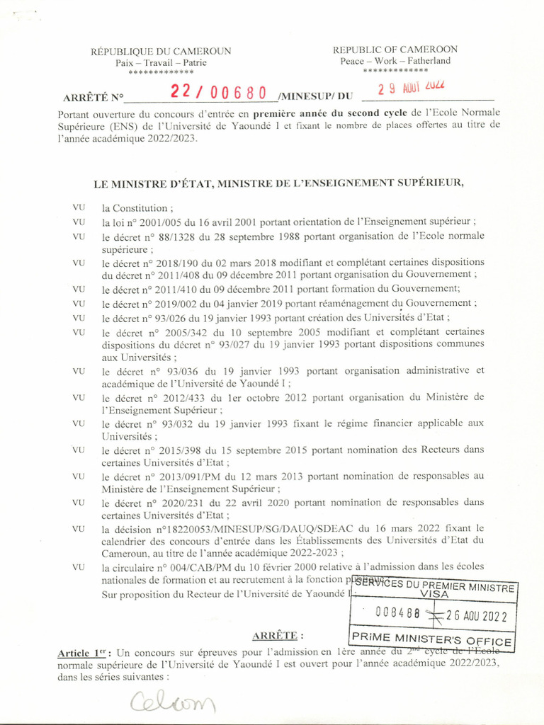ENS Yde 1_2nd Cycle_fr | PDF