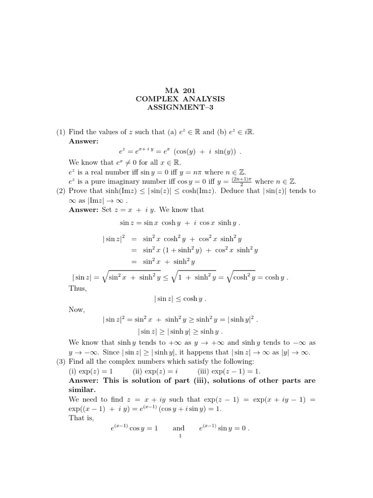 MA201 Soln Assignment 3 | PDF MA201 Soln Assignment 3 | PDF