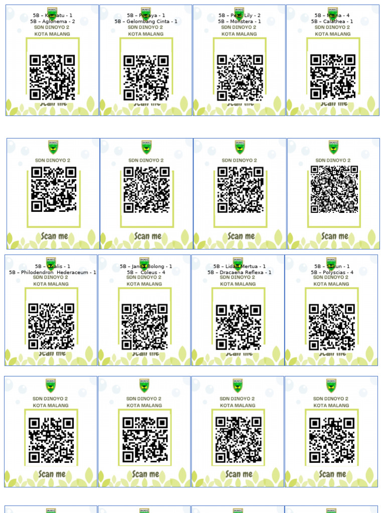 BARCODE Tanaman Kelas 5B | PDF