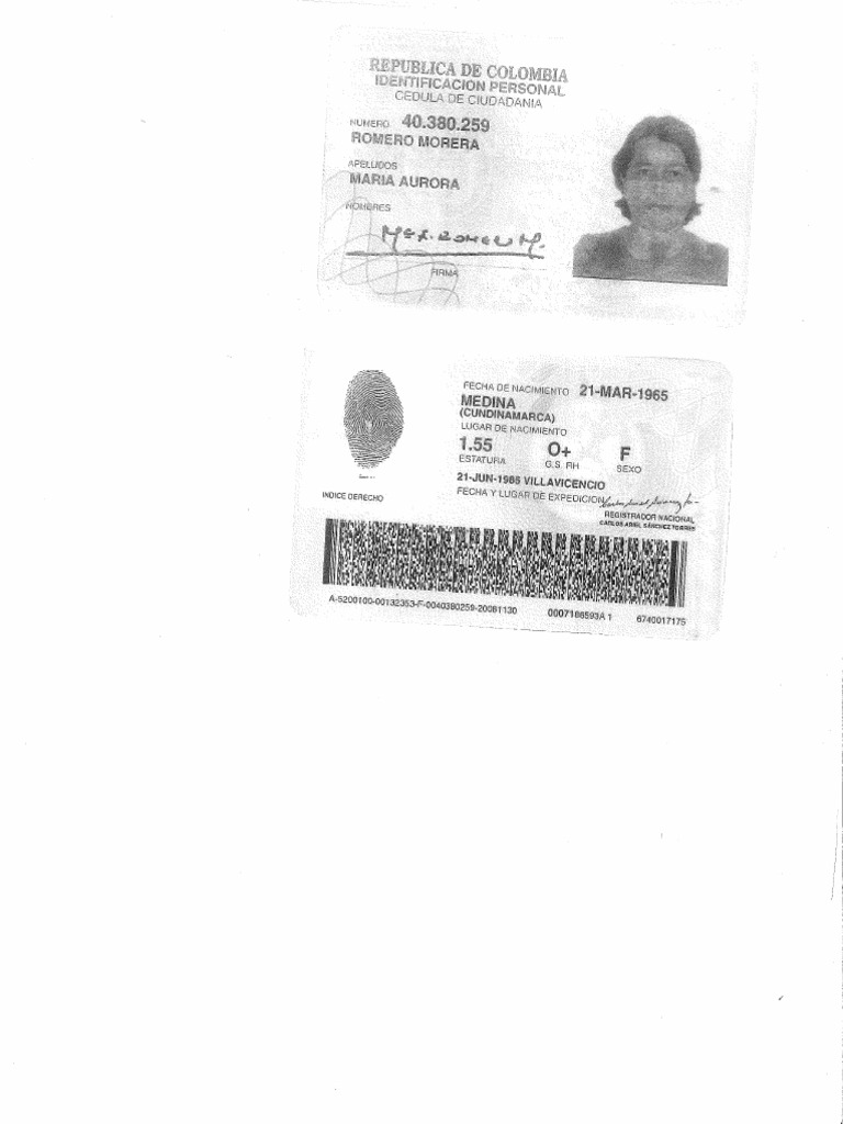 Cedula de Ciudadania | PDF