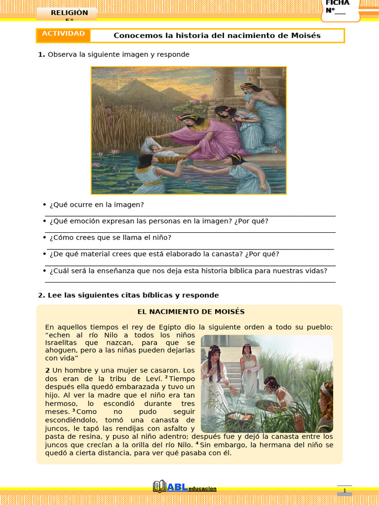 Dia 1 - Ficha -Religión | PDF