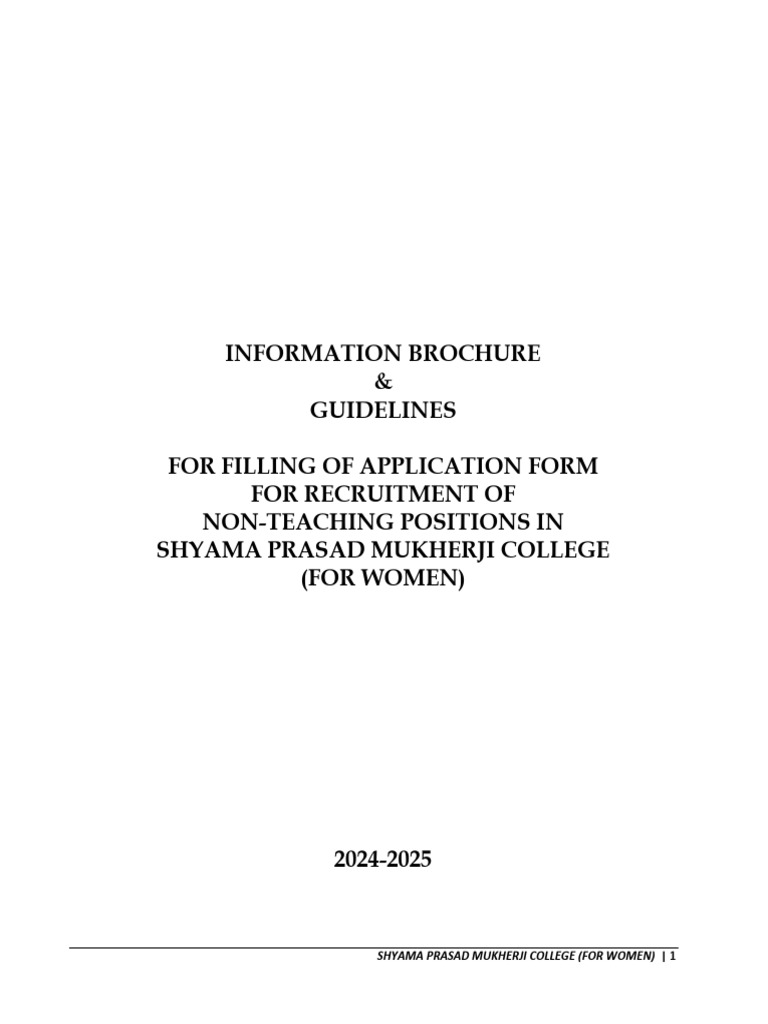 Non-Teaching - Advt - Shyama Prasad College | PDF