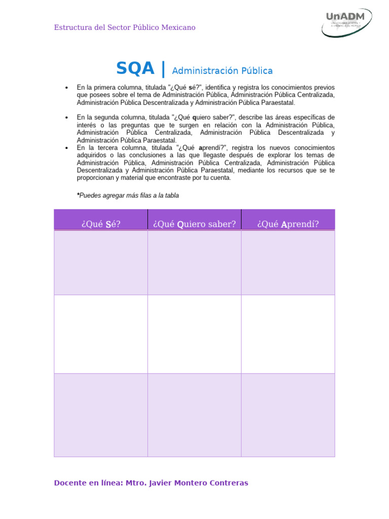 SQA - Administración Pública | PDF