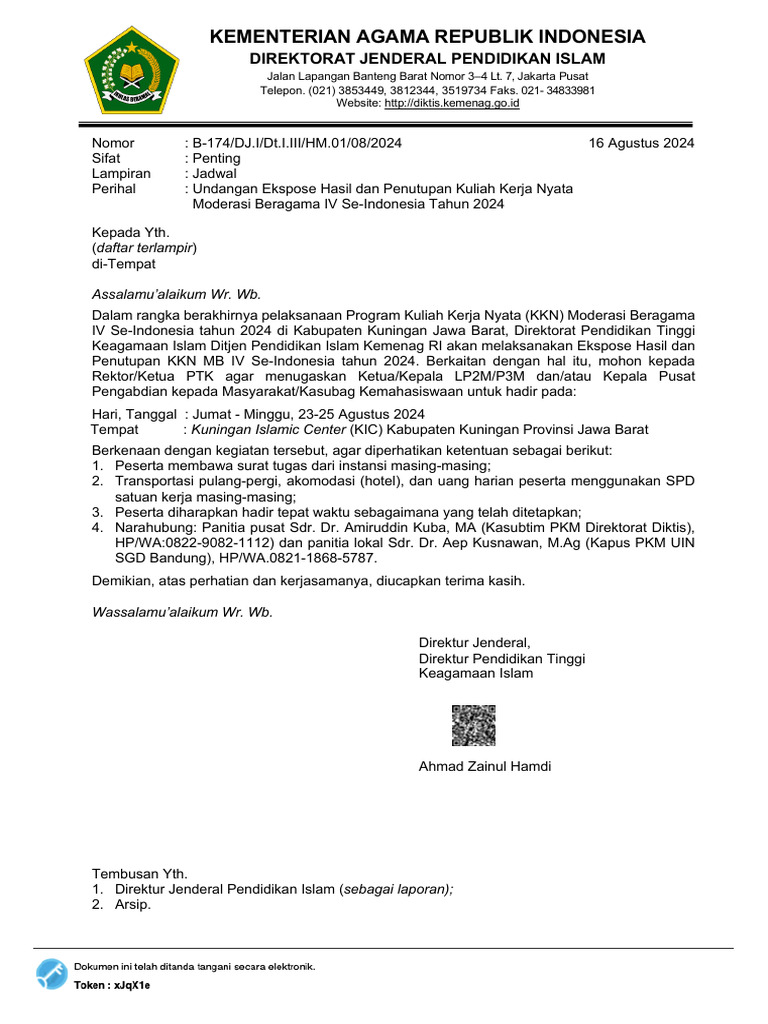 Undangan Penutupan & Ekspose Hasil KKN MB IV 2024-1 | PDF