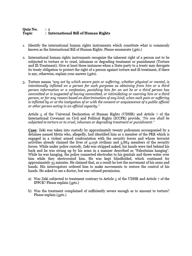 Quiz 1 (HURL) 22 October 2021 | PDF