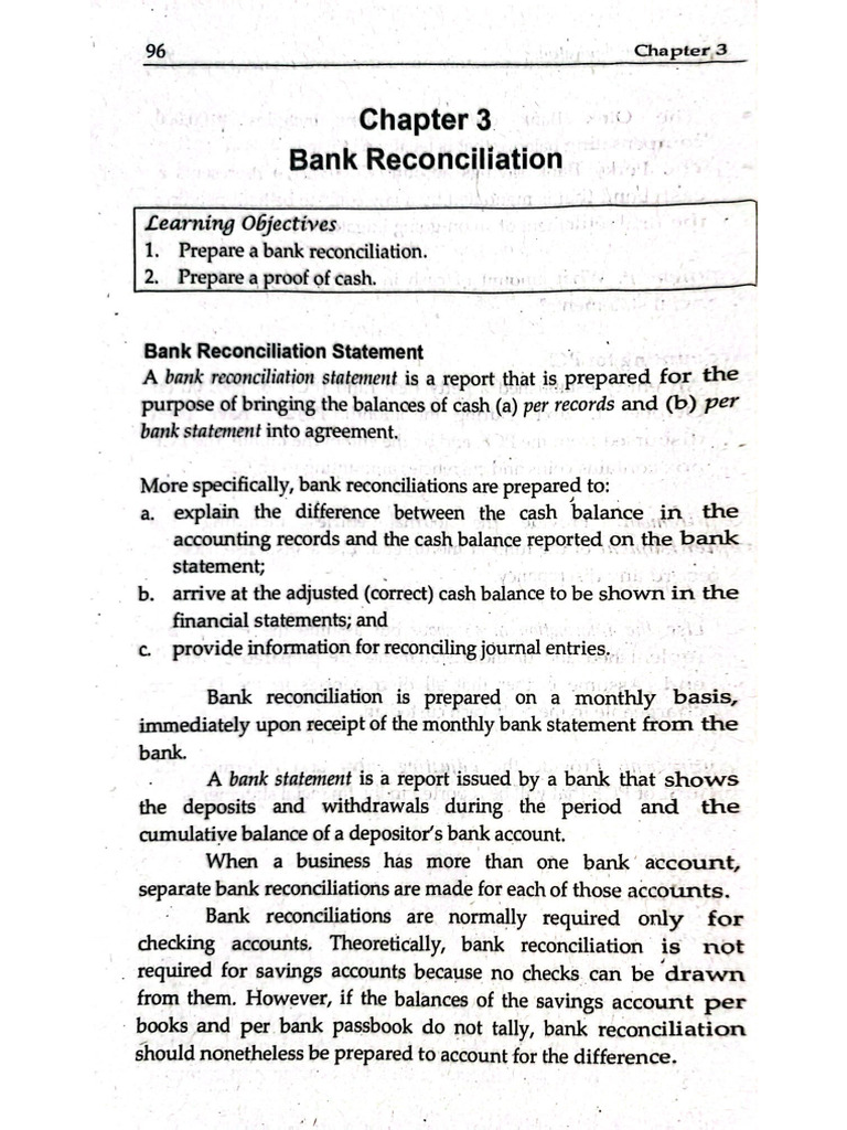 Chapter 3-Bank Reconciliation | PDF