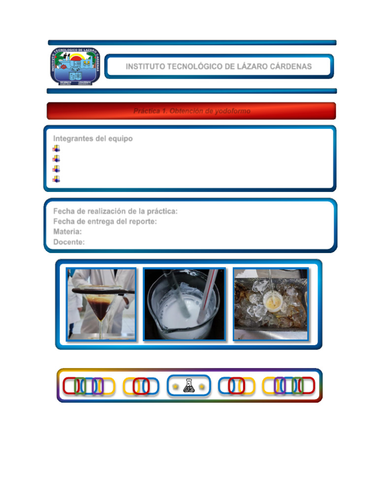 Práctica 1. Obtención de Yodoformo | PDF | Compuestos químicos ...