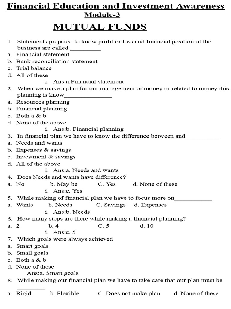 Feia Mod 3 MCQ PDF | PDF
