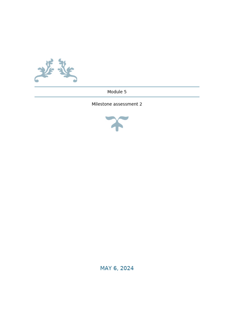 Module 5_ Milestone 2 Assessment | PDF