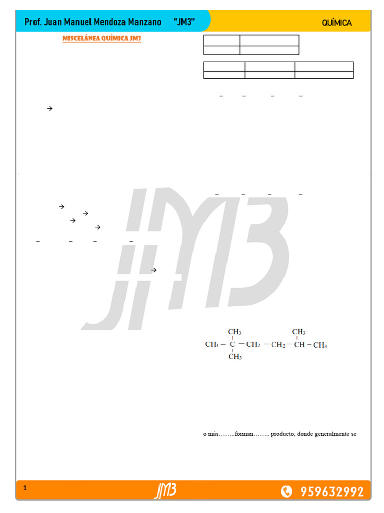 Miscelánea Química Jm3 Ordinario | PDF