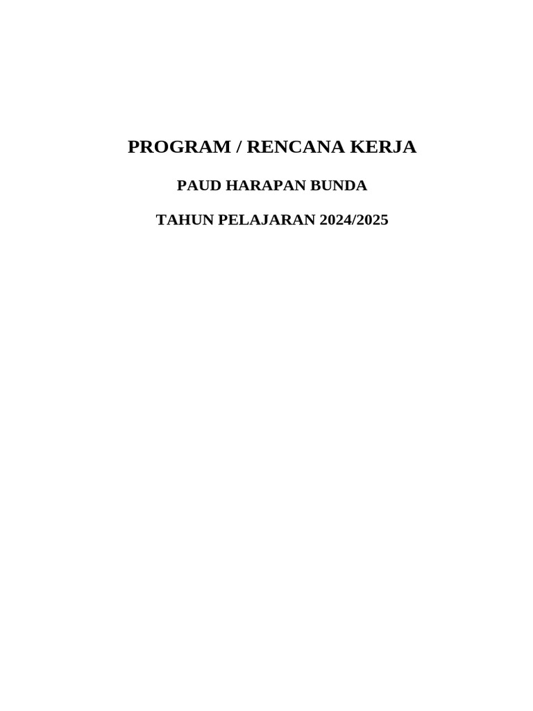 Contoh RKT Paud Jateng | PDF