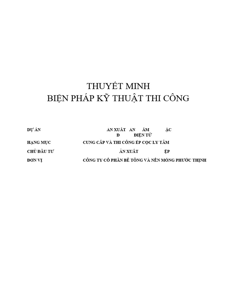 Thuyet Minh BPTC | PDF