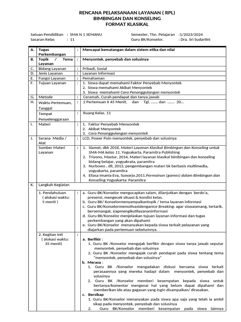 RPL BK Menyontek, Penyebab Dan Solusinya | PDF