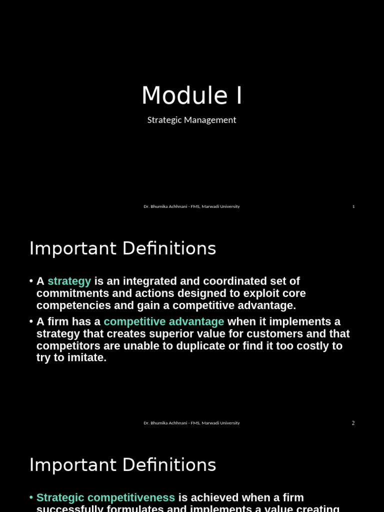 Strategic Management Concepts Overview | PDF | Strategic Management ...
