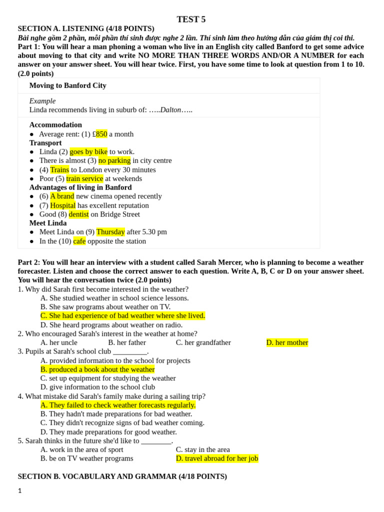 Test 5: Example Dalton | PDF