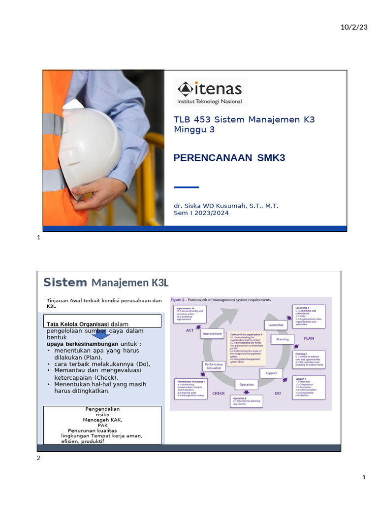 Materi 3 - Perencanaan SMK3 | PDF