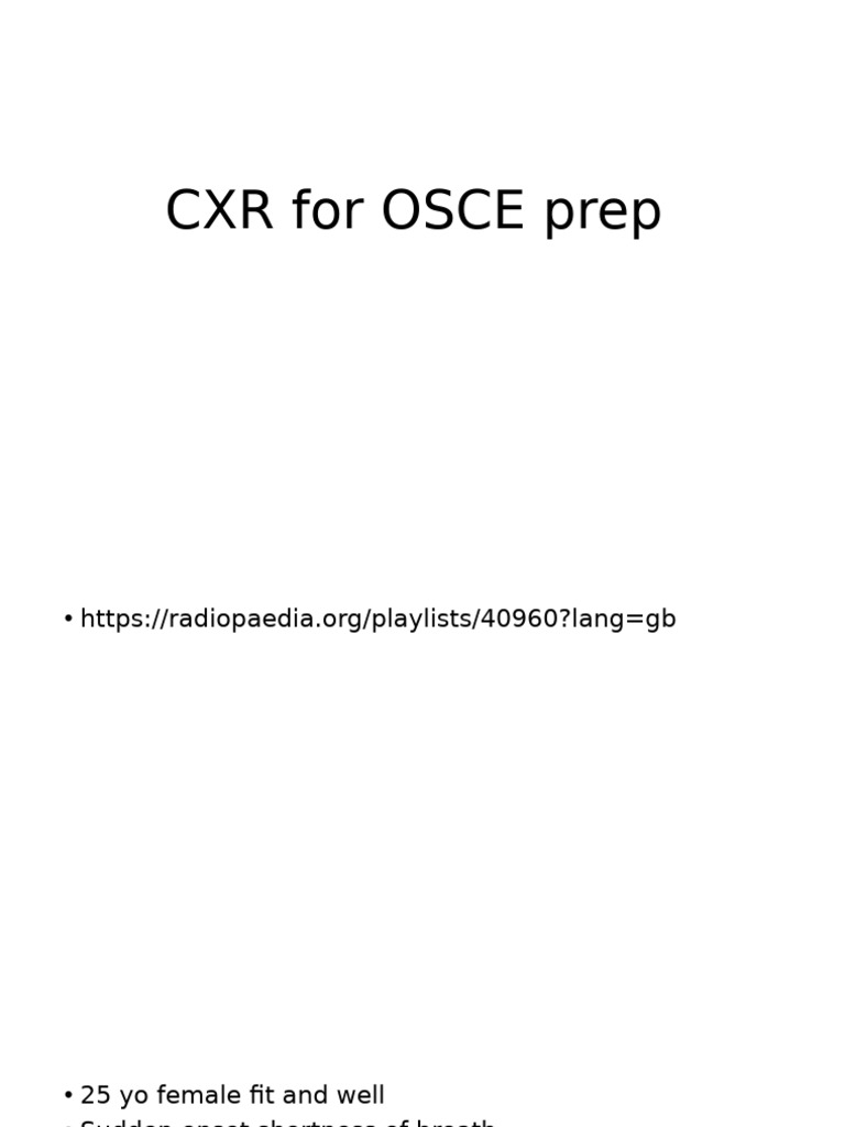 CXR For OSCES | PDF