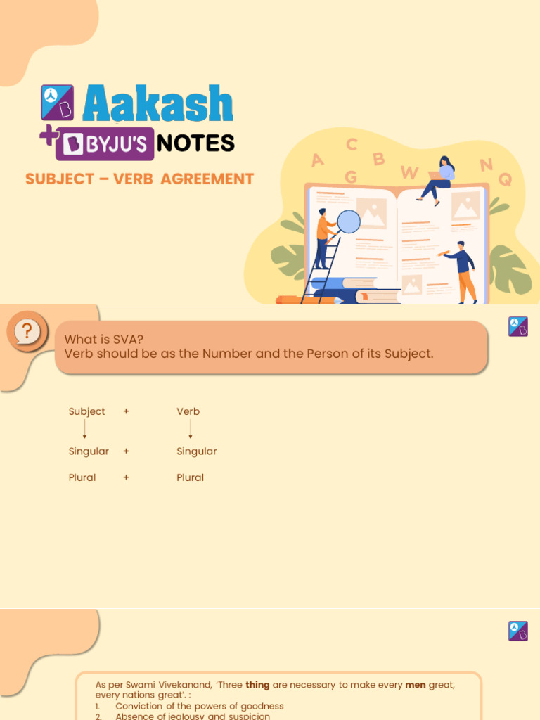 Classnote - Subject - Verb Agreement | PDF