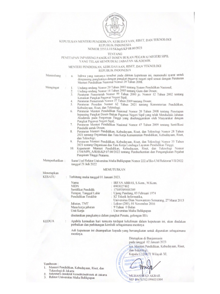 Lampiran Berkas Irfan Abbas | PDF