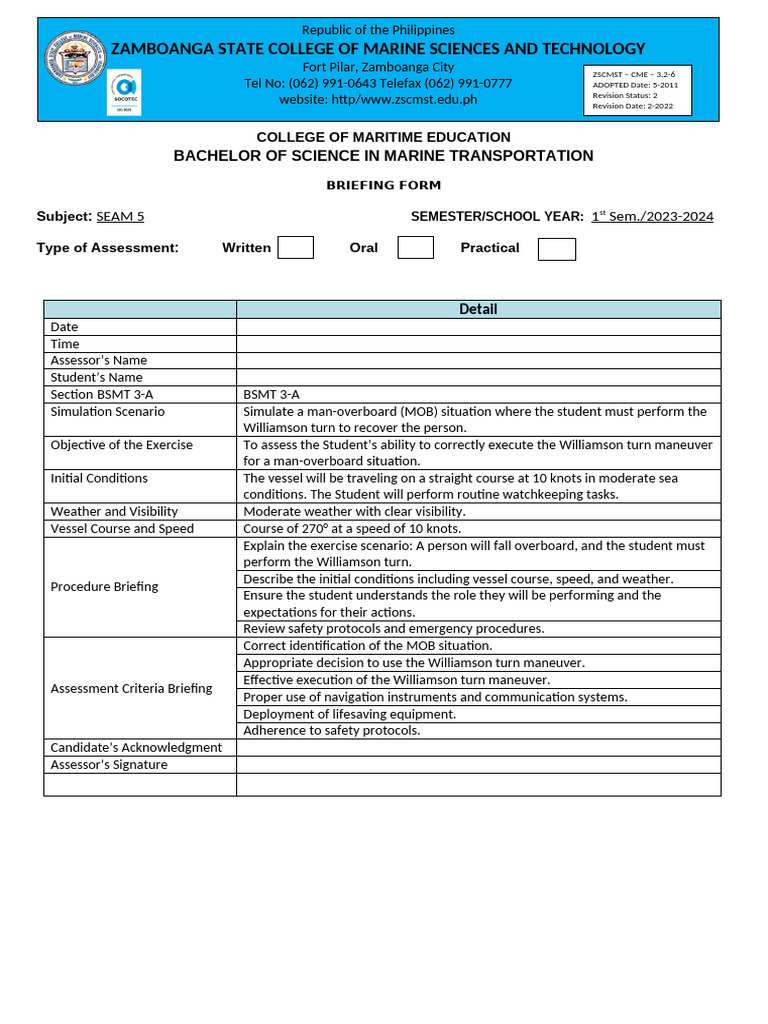 Briefing form example | PDF