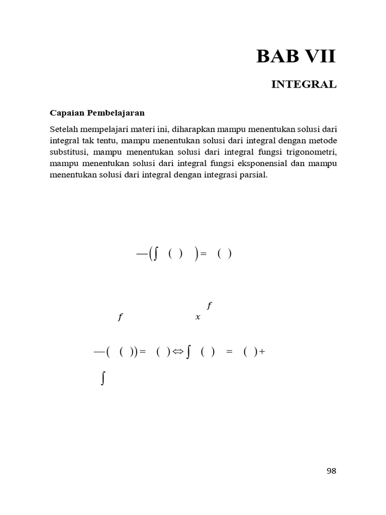 Bab 7 Integral | PDF