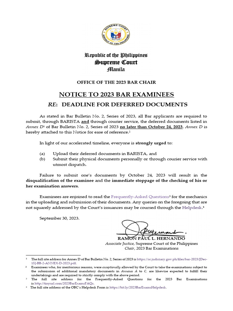 0930 Notice Re Deferred Documents | PDF