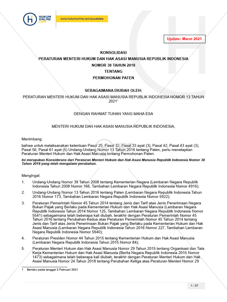 Permen Kumham 38 2018 KNS | PDF