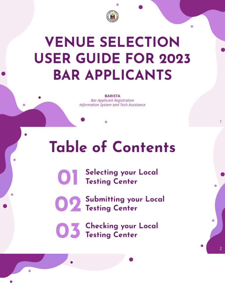 BARISTA Venue Selection User Guide 2023 | PDF
