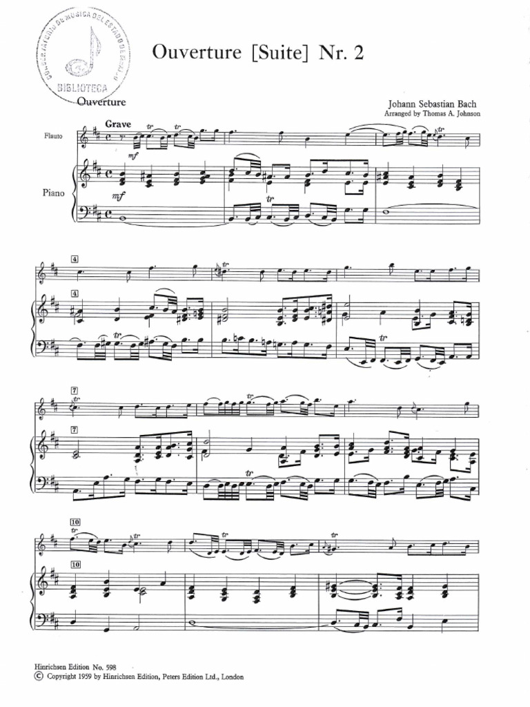 Overture (Suite) No 2 - Johann Sebastian Bach | PDF