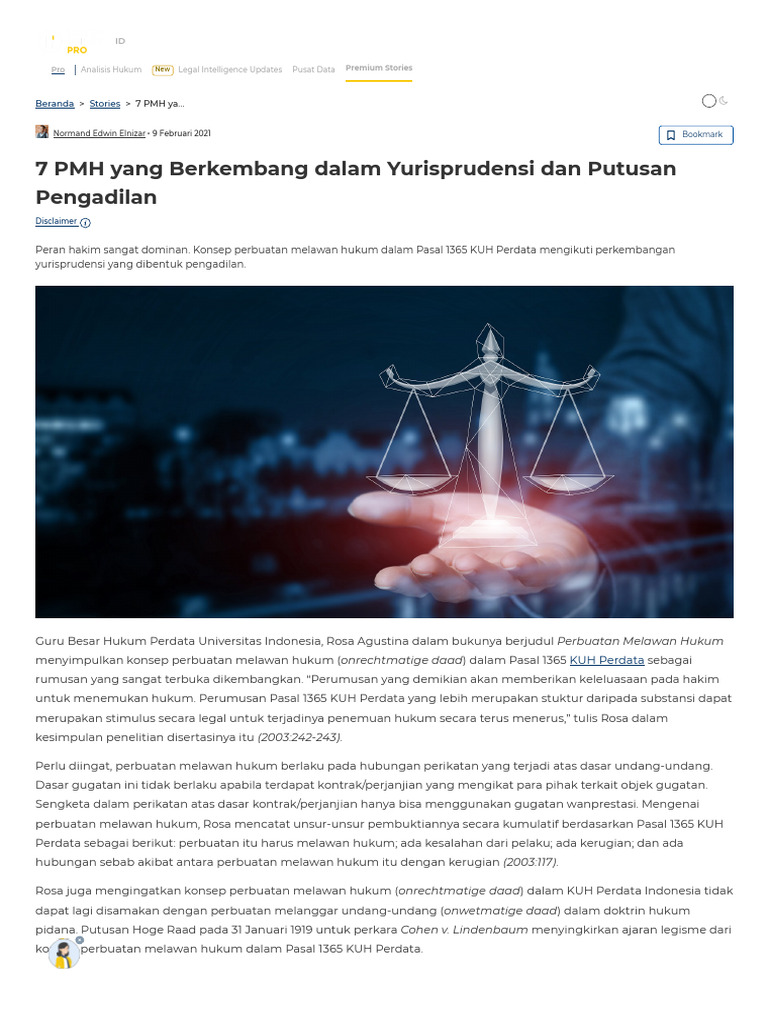 7 PMH Yang Berkembang Dalam Yurisprudensi Dan Putusan Pengadilan | PDF