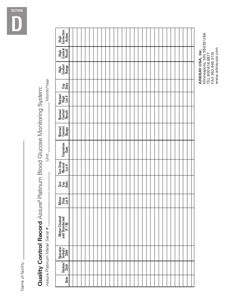 Arkray Assure Platinum Log | PDF