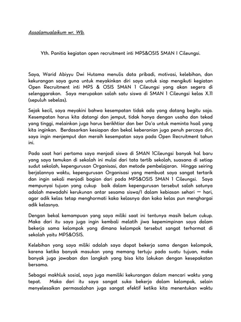 Contoh Esai Kaderisasi | PDF