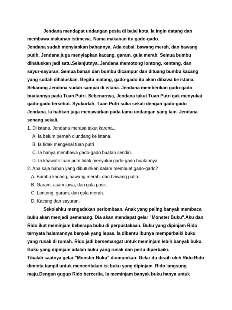 Gado-Gado Jendana dan Rido Si Dokter Buku | PDF
