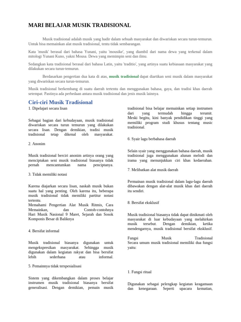 Materi Musik Tari | PDF
