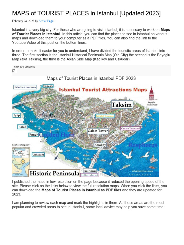 MAPS of TOURIST PLACES in Istanbul | PDF