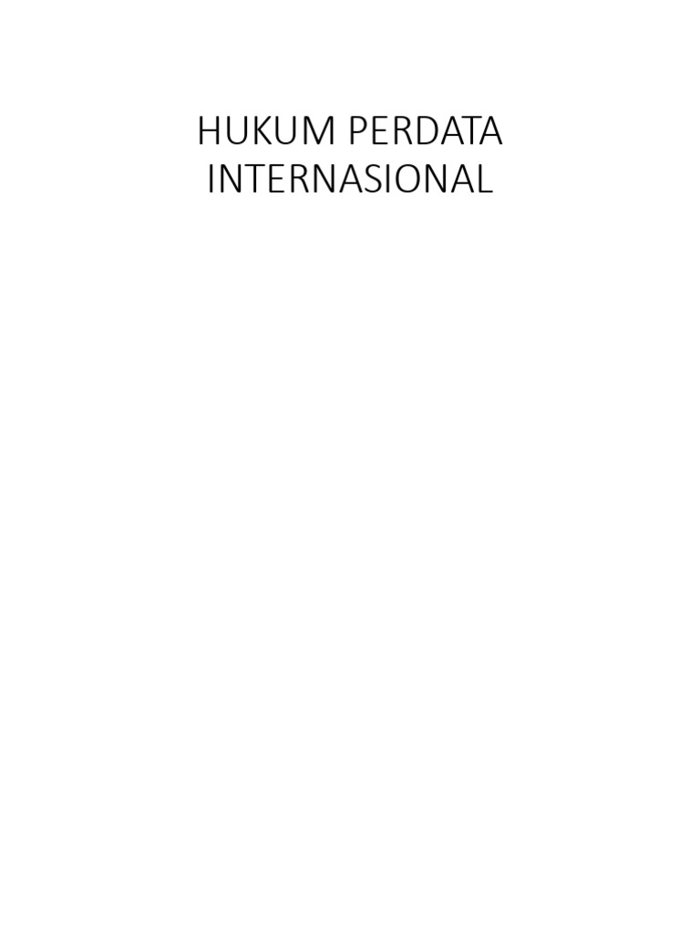 Hukum Perdata Internasional Satu | PDF