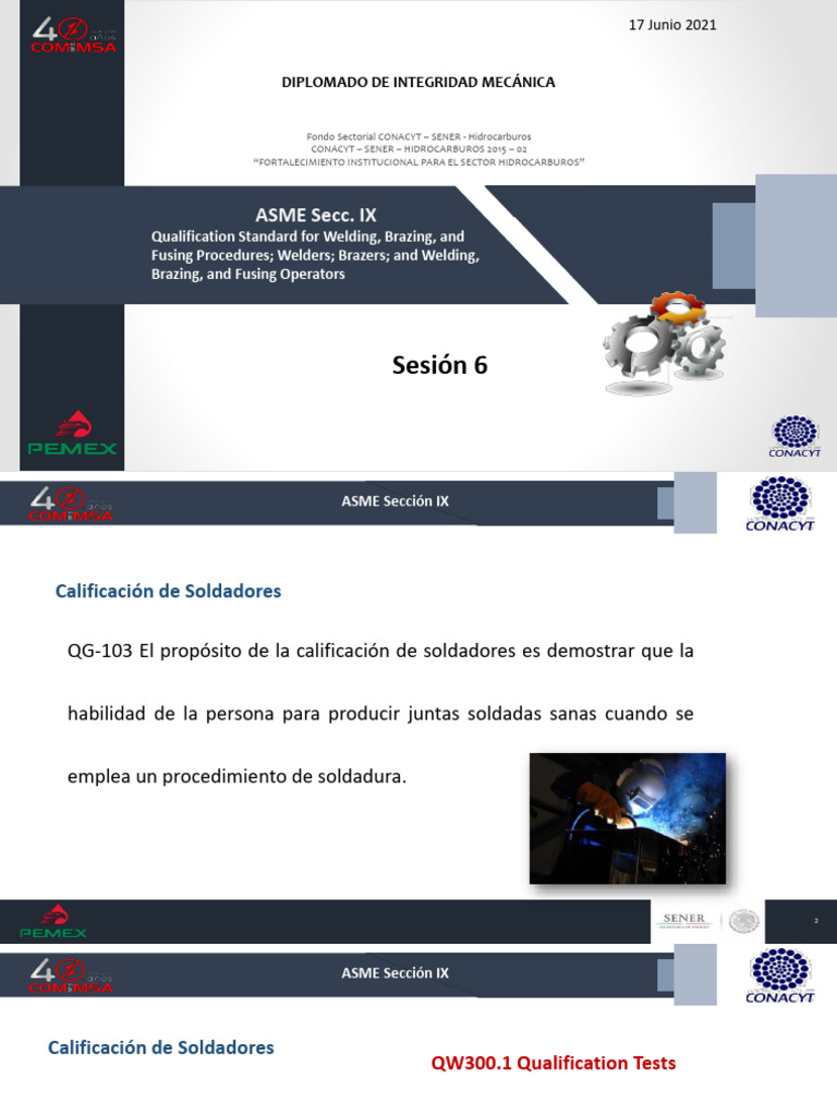 Guia ASME Secc IX Sesion 6 Grupo XI | PDF