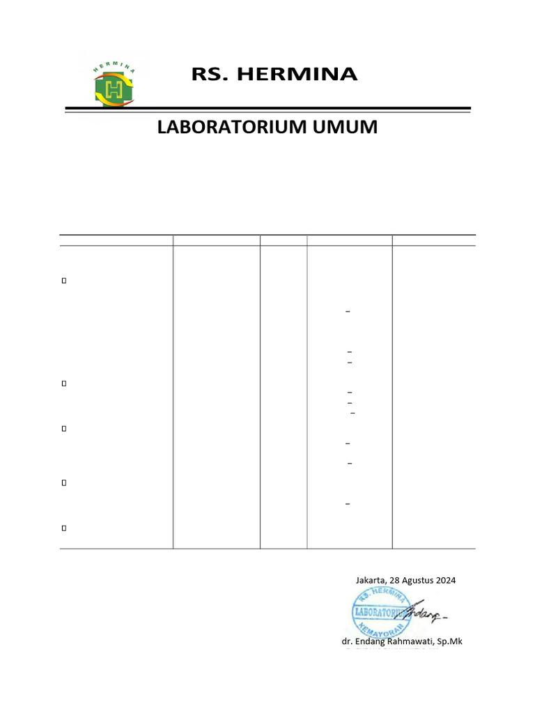 Contoh Surat Hasil Lab | PDF