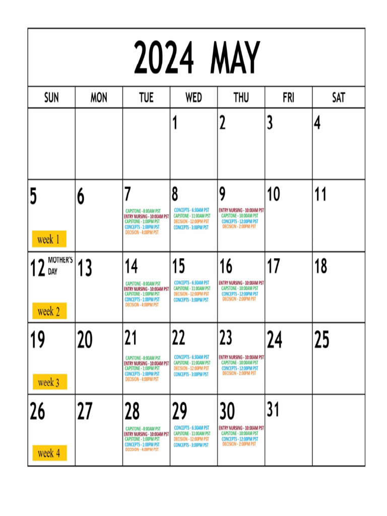 May 2024 Calendar | PDF