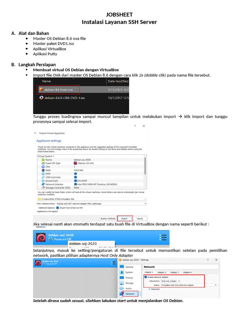 josheet Instalasi paket SSH Server | PDF