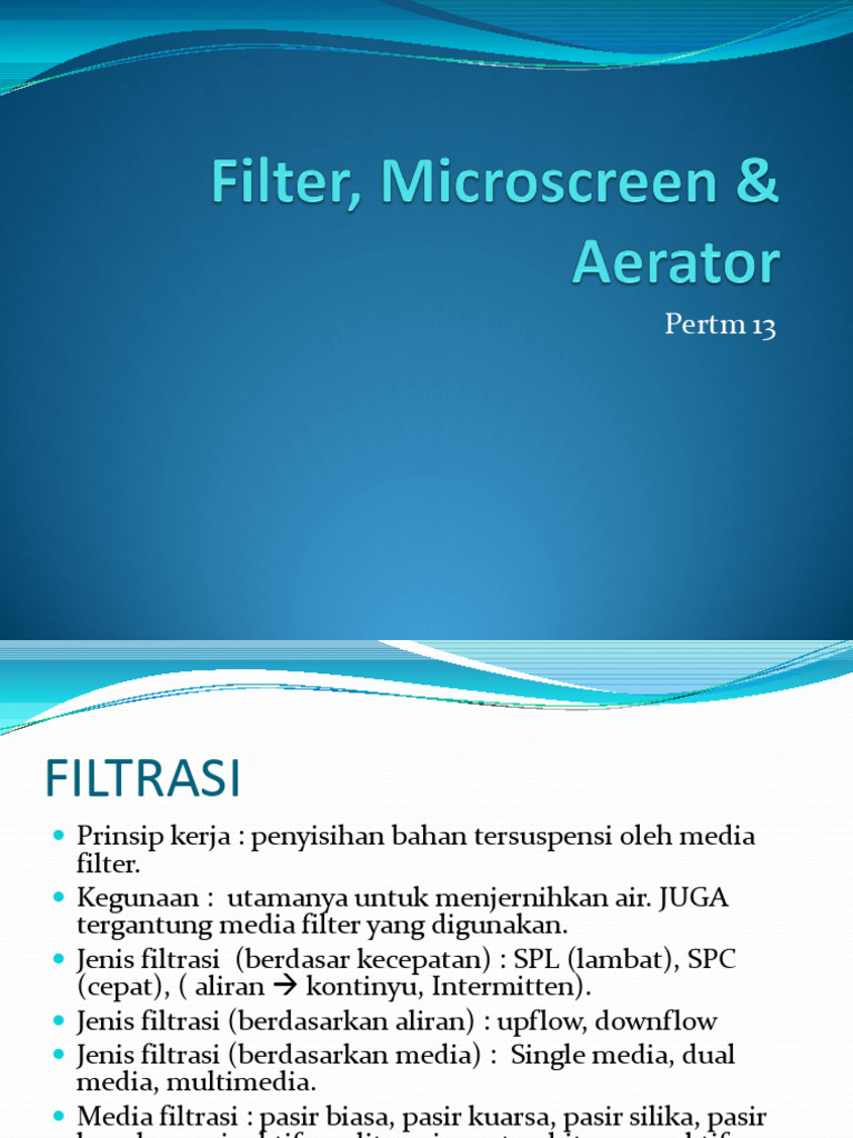 Prakt 13 - Microscreen & Aerator | PDF