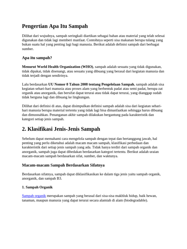 Materi P5 Pengertian Apa Itu Sampah | PDF
