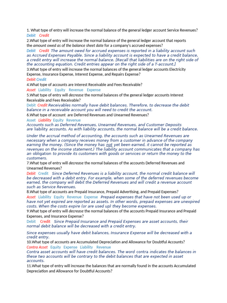 Adjusting Entries Possible Questions | PDF