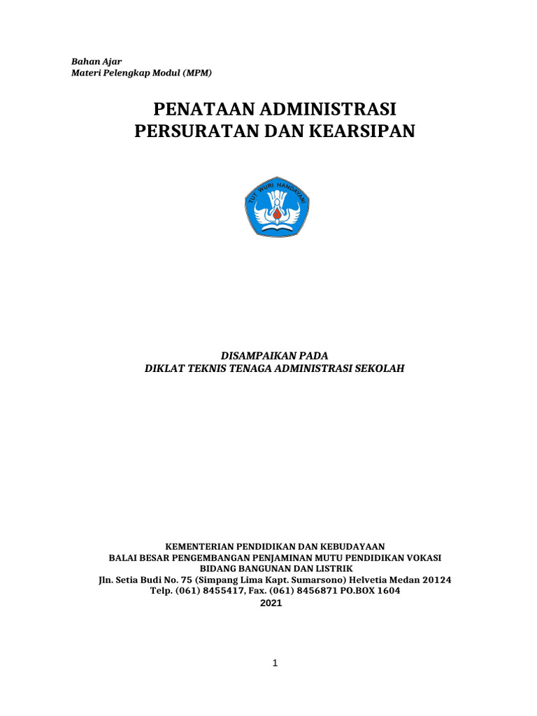Penataan Administrasi Persuratan Dan Kearsipan | PDF