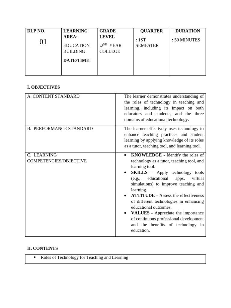 Lesson Plan Ed 215 | PDF