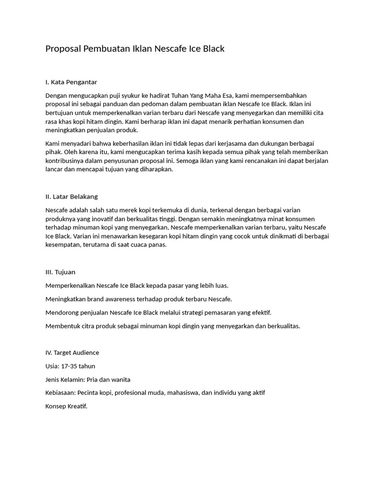 Proposal Iklan NESCAFE | PDF