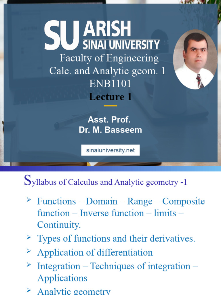 Calculus (1) 2024 ENM 1101 | PDF | Function (Mathematics) | Logarithm