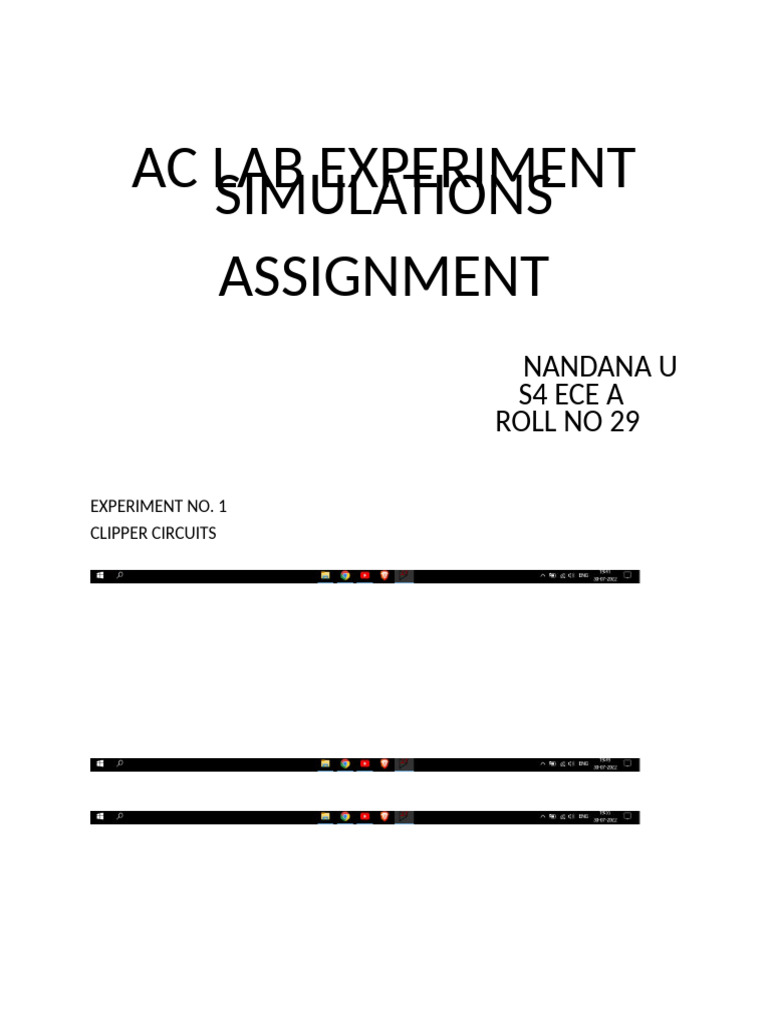 AC LAB EXPERIMENT SIMULATIONS 29 | PDF