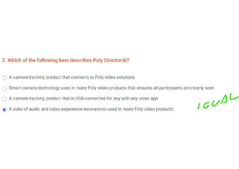 Poly Video Sales Exam (VIDSALES-EX) | PDF
